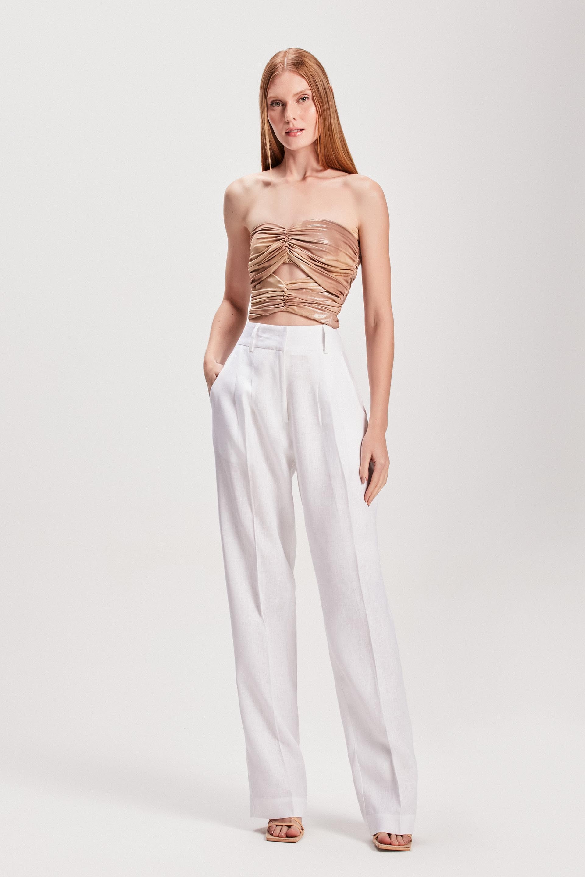 TOP DRAPEADO TOMARA QUE CAIA LAMÊ – TIG STORE